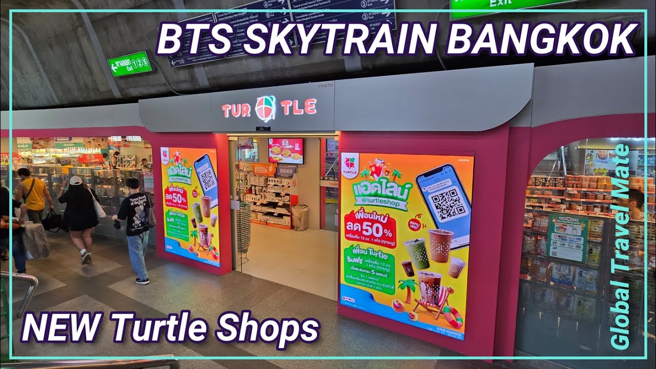 New Turtle Shops Inside Bangkok's BTS Skytrain Stations 🇹🇭 Thailand - YouTube