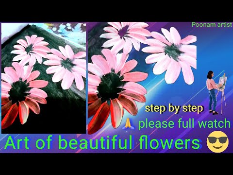 Art of beautiful flowers// very nice Art//step by step//#artist#vidio# ...