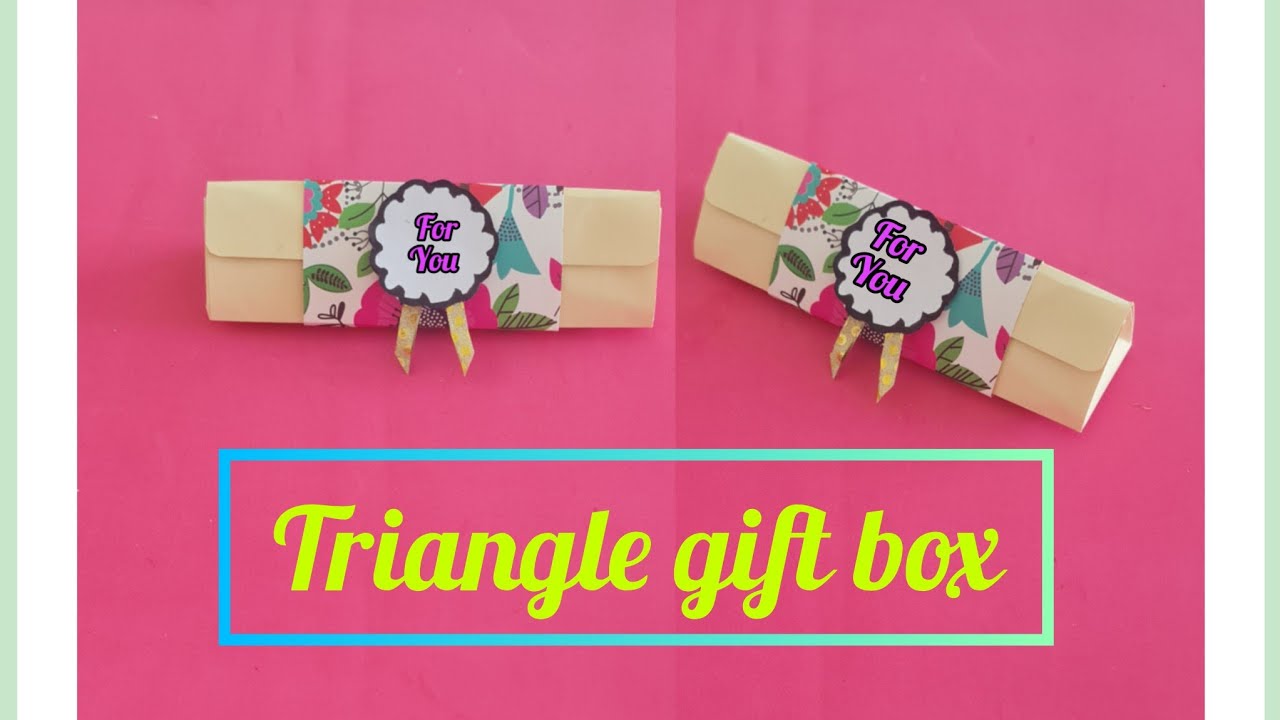 Diy triangle gift box /triangle gift box /paper gift box - YouTube