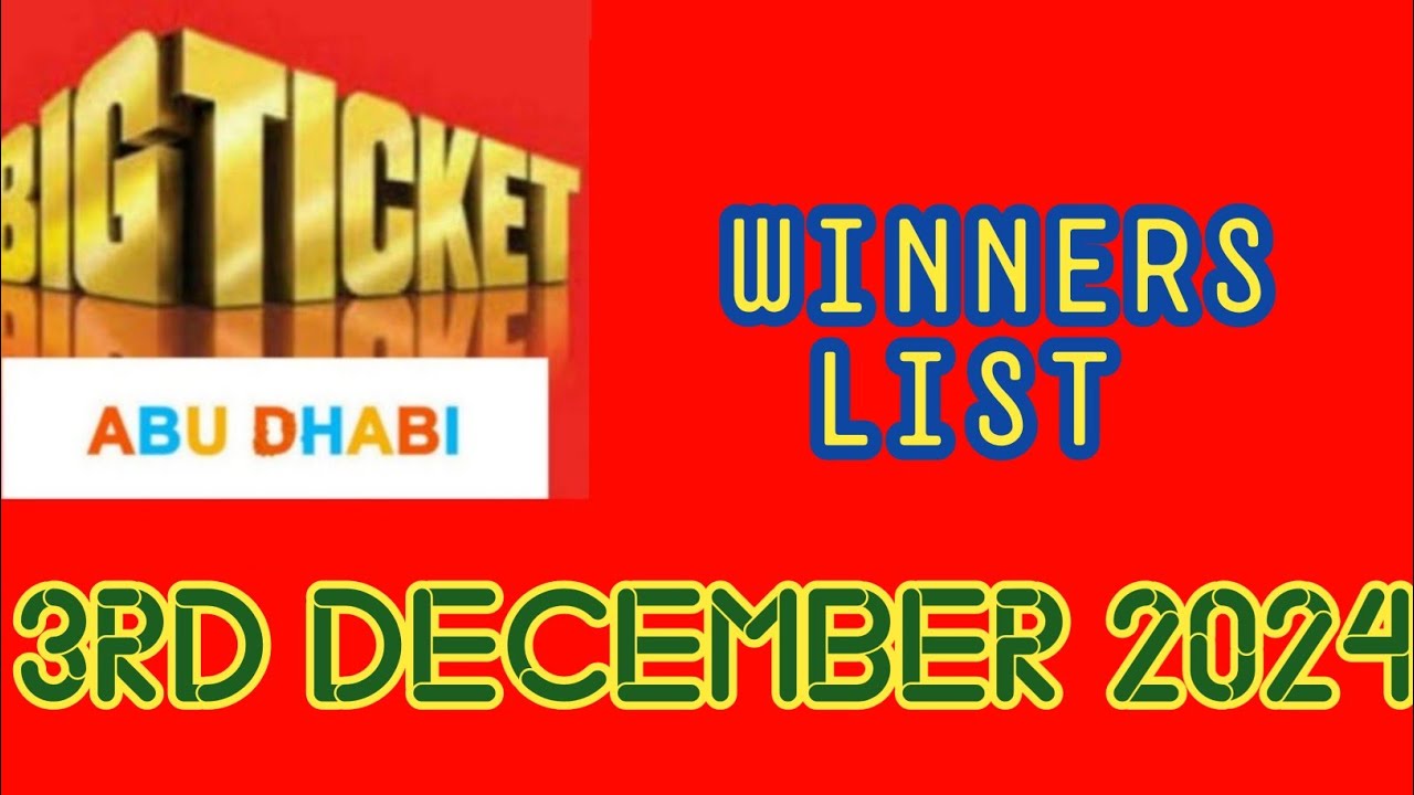 Big ticket abudhabi winners list | Grand Prize 3rd December 2024 live ...