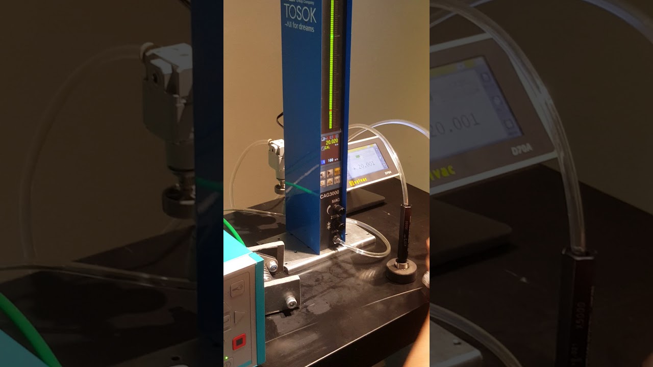 Nidec Tosok Air Micrometer Checking Precision Part - YouTube