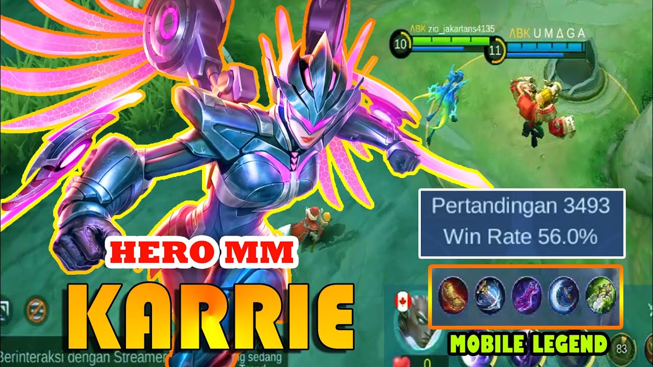 GAMEPLAY KARRIE 3K - CARA MAIN HERO MM KARRIE | BUILD KARRIE TERSAKIT + TUTORIAL TOP GLOBAL ...