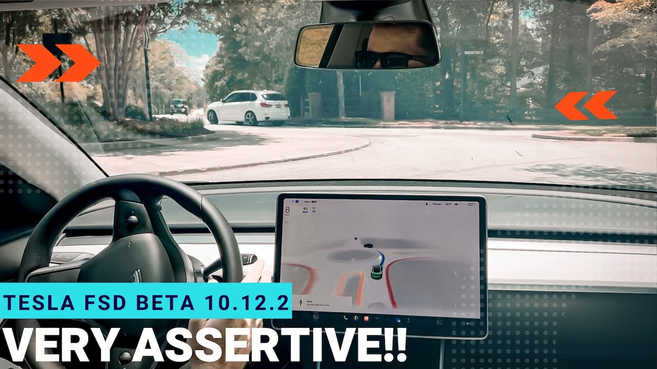 FSD Beta 10.12.2 - Very Assertive!! - YouTube