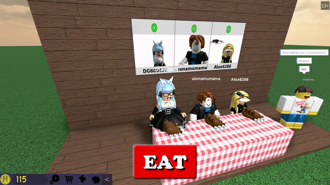 Normal Elevator Chicken Eating Contest | ROBLOX - YouTube
