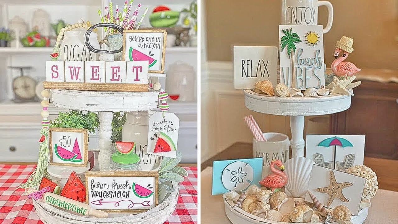 Creative Summer Tiered Tray Decor Ideas to Brighten Your Home - YouTube