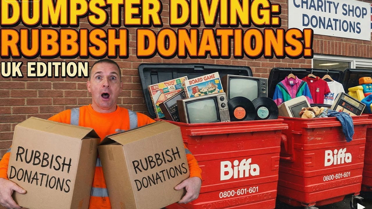 [CRAZY FINDS] INSANE WASTE AT CHARITY SHOPS DUMPSTER DIVING UK - YouTube