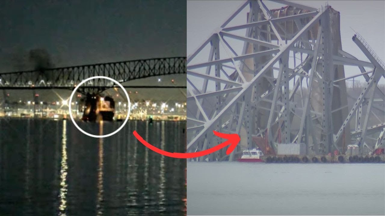 🚨📷 Clip of the Boat striking the Baltimore Bridge Gantry at 8x speed is ...