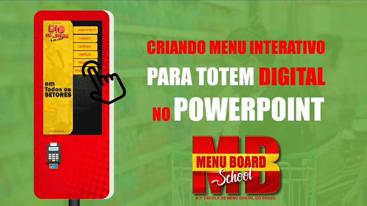 Criando Menu Interativo para Totem Digital - PowerPoint Menu Board School - YouTube
