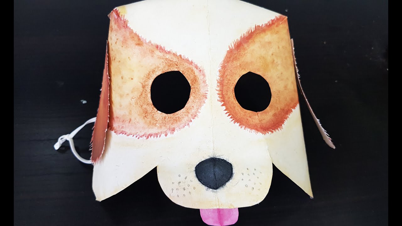 3D DOG FACE MASK / DIY MASK / DOG FACE MASK STEP BY STEP / HOW TO MAKE ...