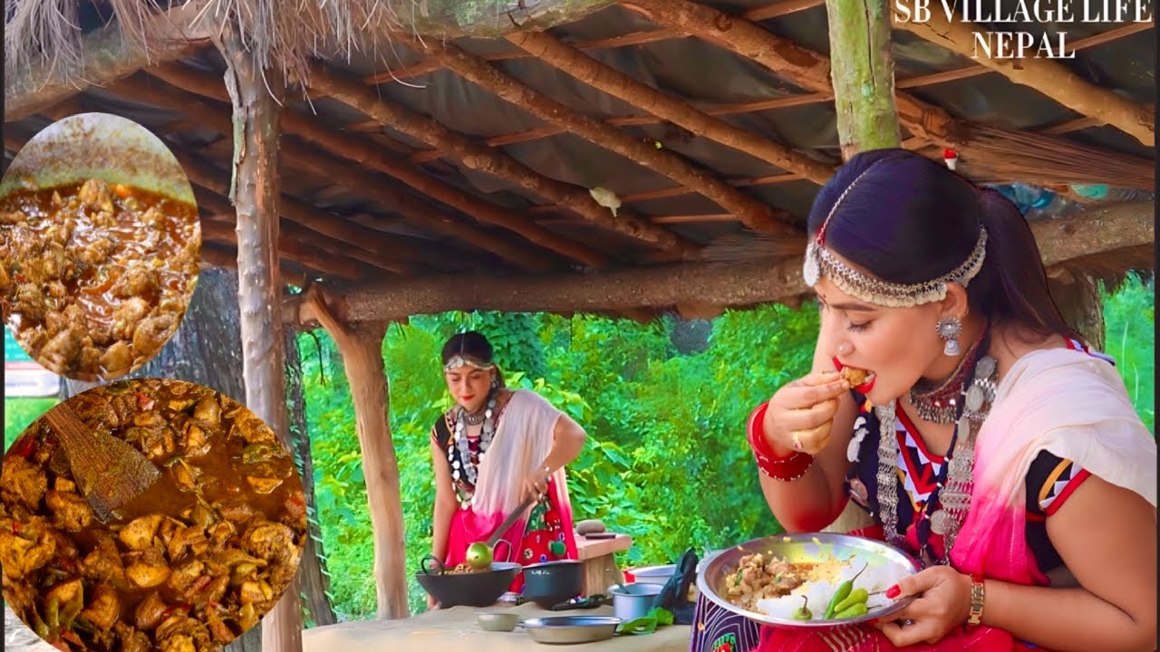 Beautiful Village Girl Cooking Chicken || Nepali Village style Cooking ...