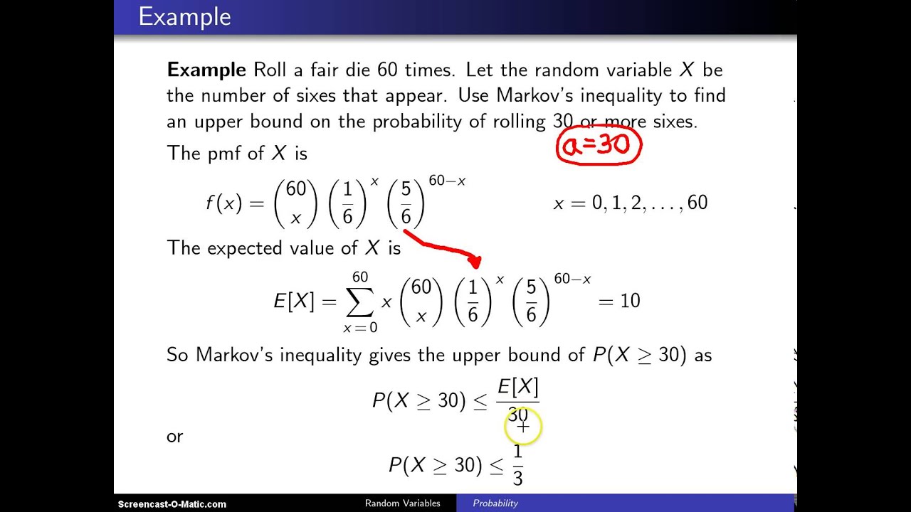 Markov's inequality -- Example 1 - YouTube