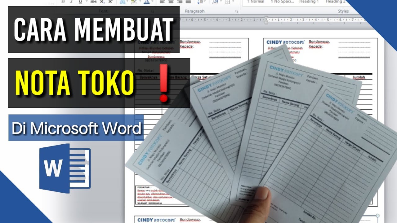 CARA MEMBUAT NOTA DI WORD - YouTube