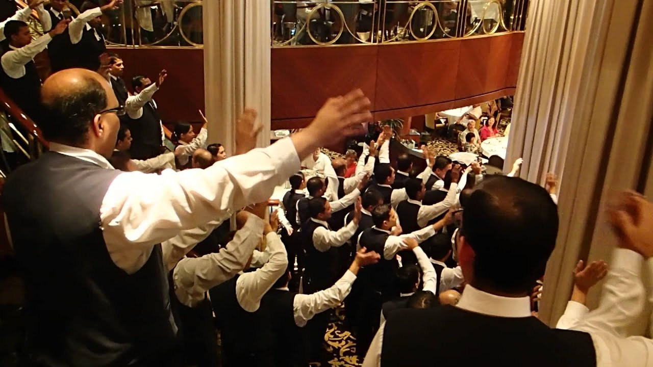 Waiters singing to us in the main dining room - #1 - YouTube