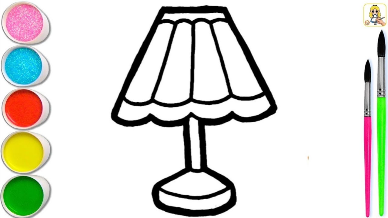 How to draw a Lamp step by step for kids and beginners || cute lamp ...