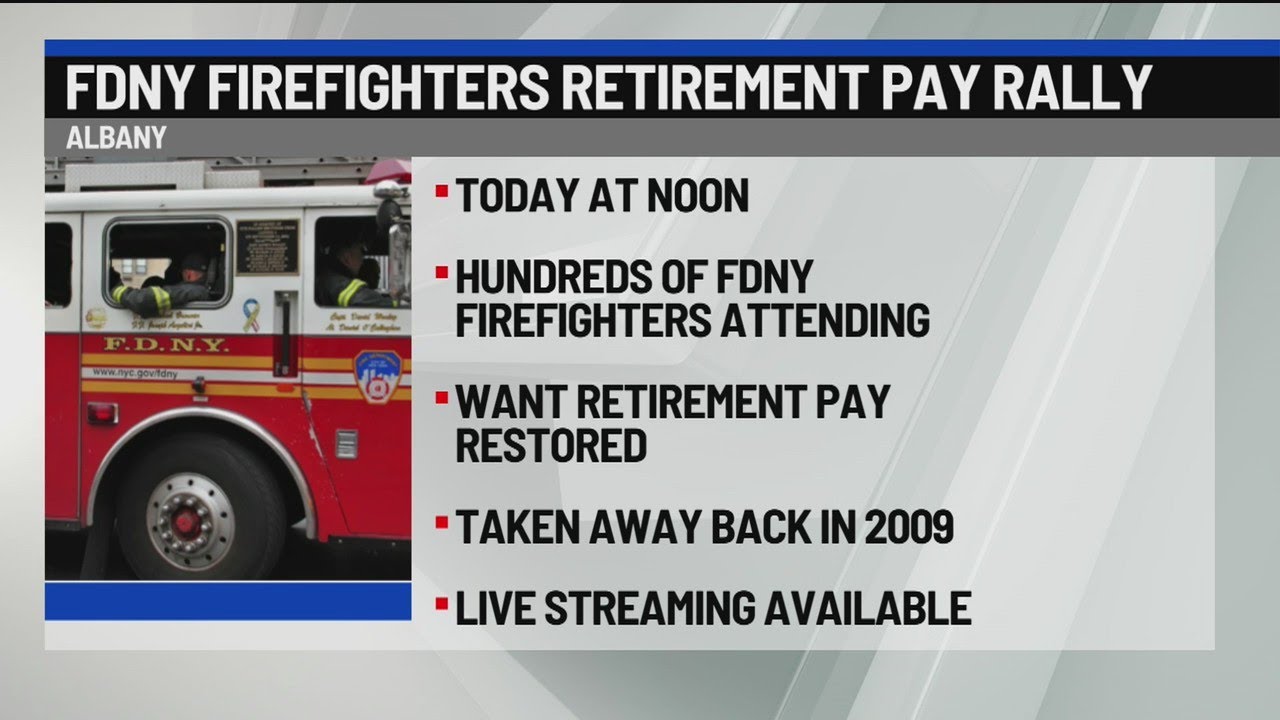 FDNY Firefighters retirement pay rally - YouTube
