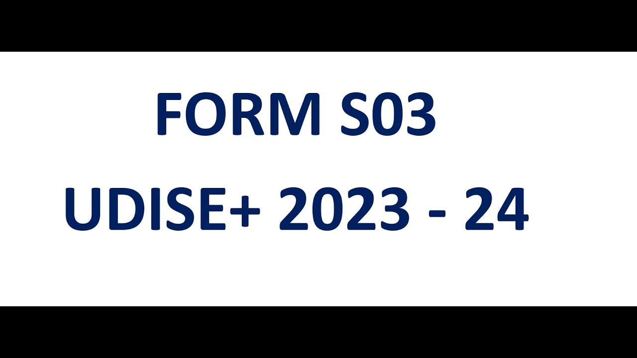 UDISE+ 2023-24 SO3 FORM કેવી રીતે ભરવું - YouTube