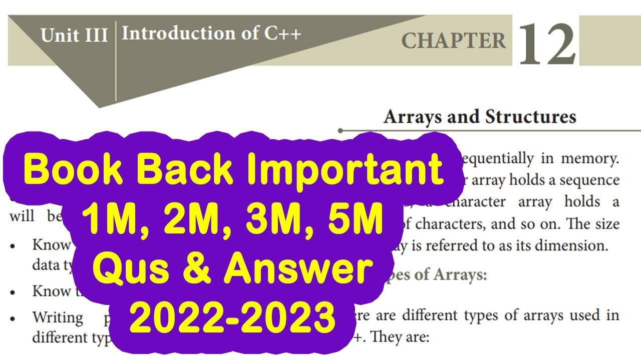 11th CS chapter 12 book back important question 1M, 2M, 3M, 5M - YouTube