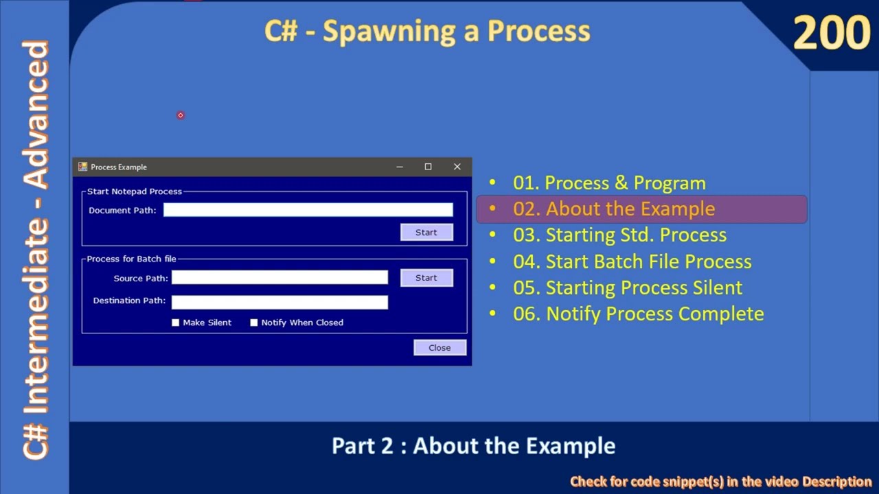 C# Spawn Process | Part 2 - About The Example | C# Advanced #200 - YouTube