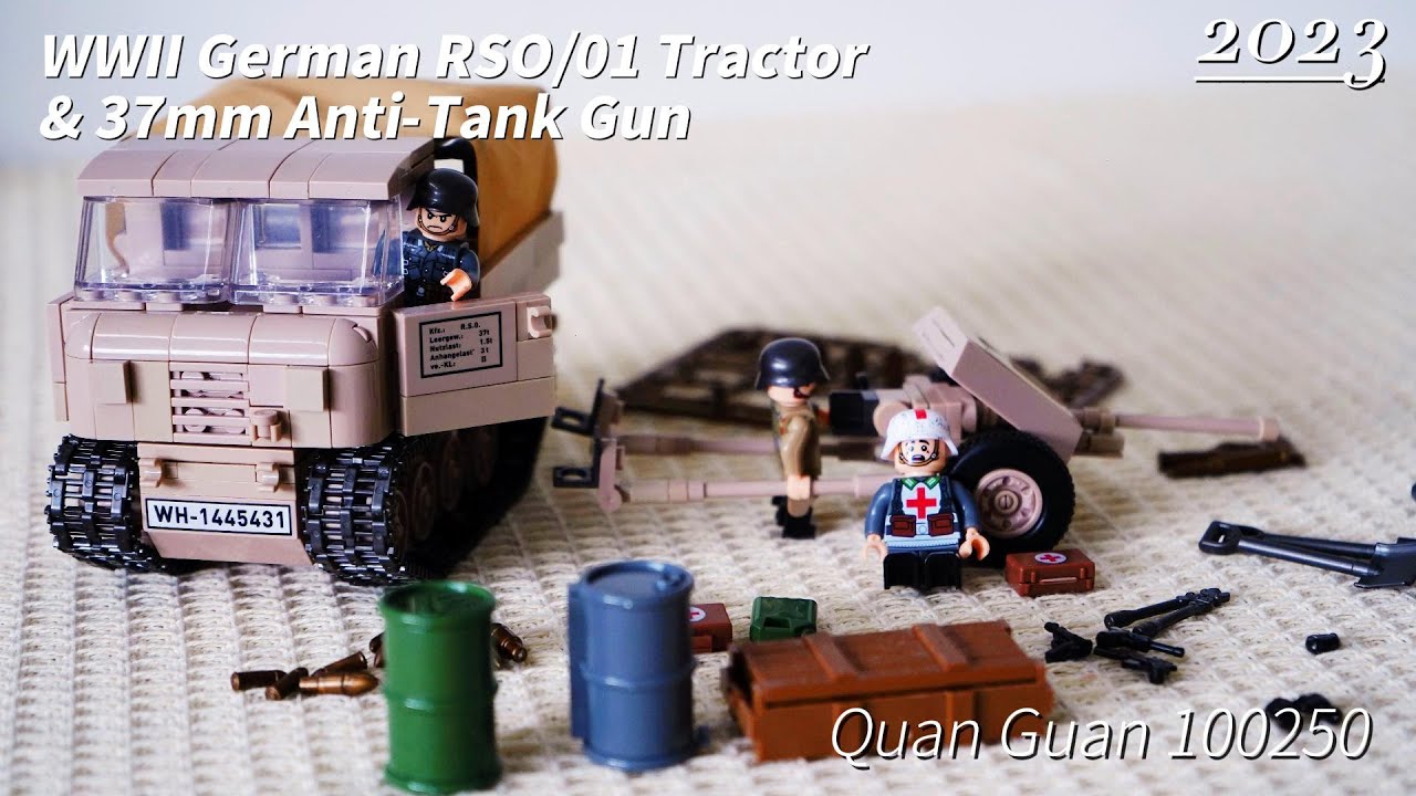 【Quan Guan 100250】WWII German RSO01 Tractor & 37mm Anti Tank Gun - YouTube