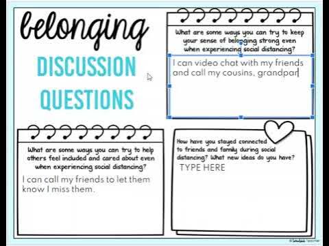 Free Digital SEL Morning Meeting Set - Creating A Sense of Belonging ...