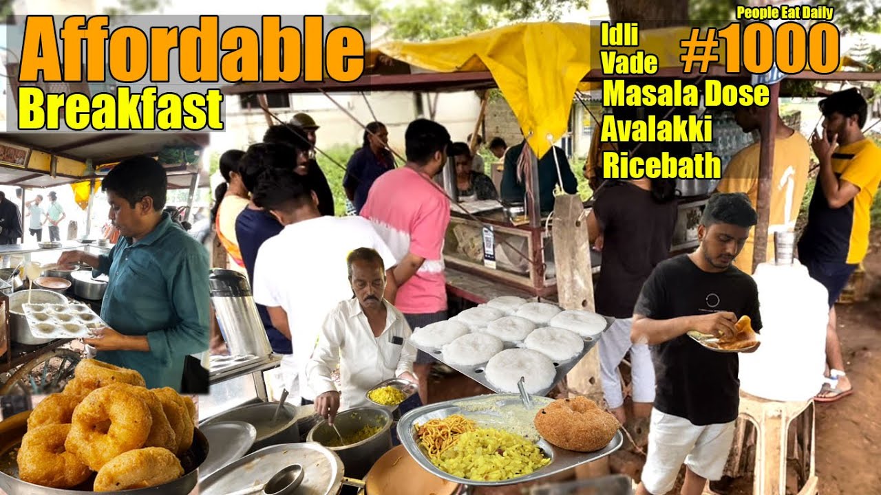 This Famous Food Cart Sell idli, Dosa, Vada | Early Morning Breakfast ...