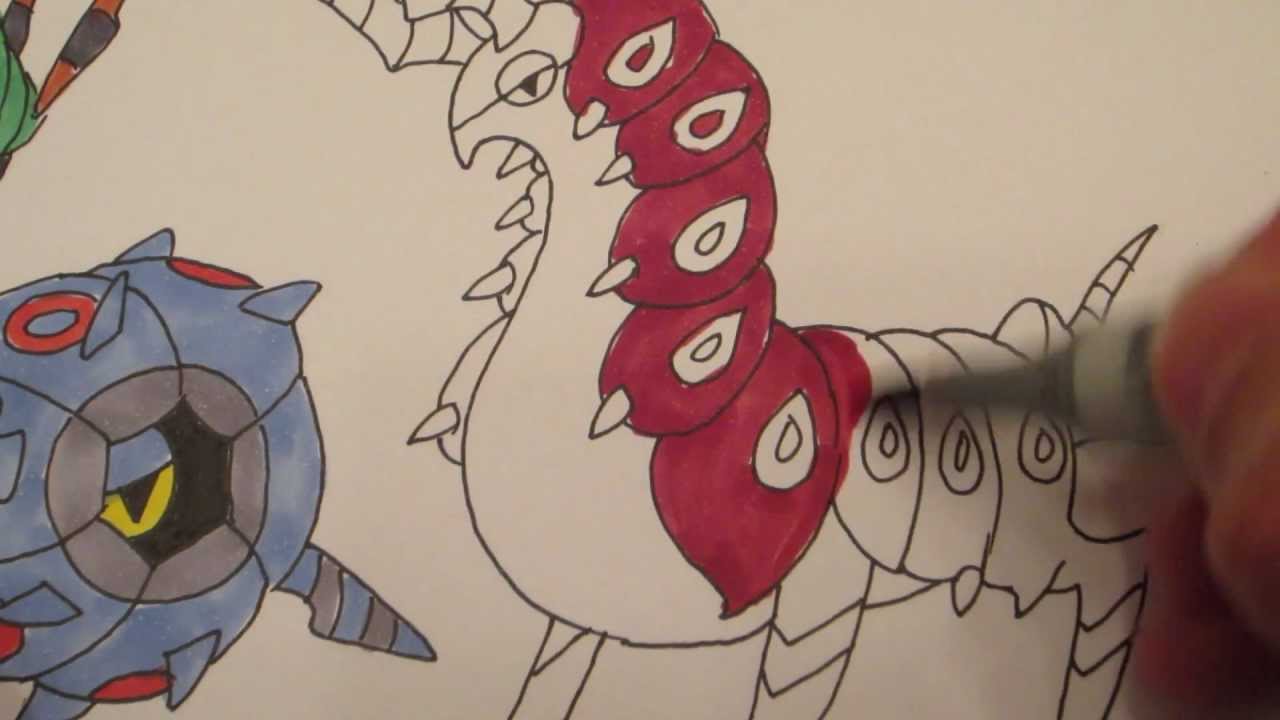 How to draw Pokemon: No.543 Venipede, No. 544 Whirlipeda, No.545 ...