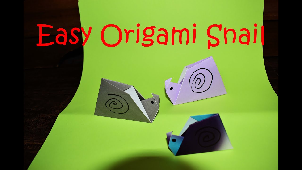 How to fold origami snail, Easy paper folding snail. 折纸蜗牛 - YouTube