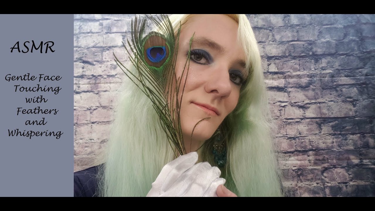 ASMR Gentle Face Touching with Feathers and Whispering - YouTube