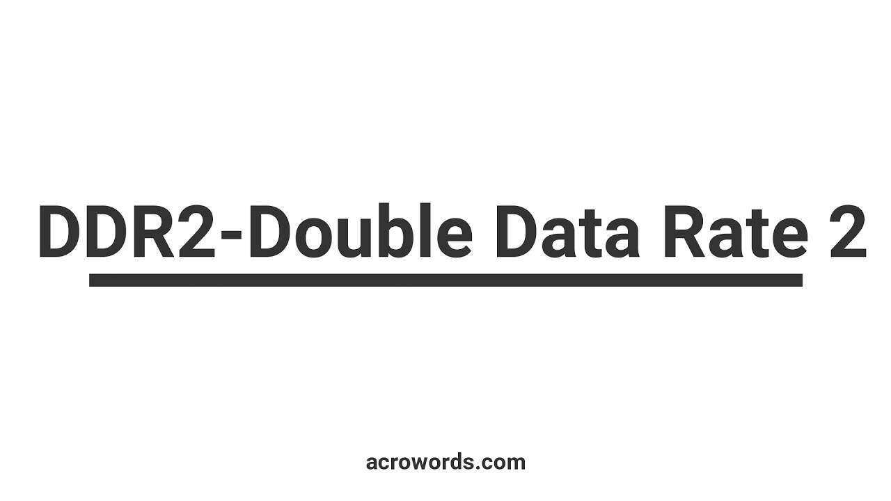 DDR2 -Double Data Rate 2 - YouTube