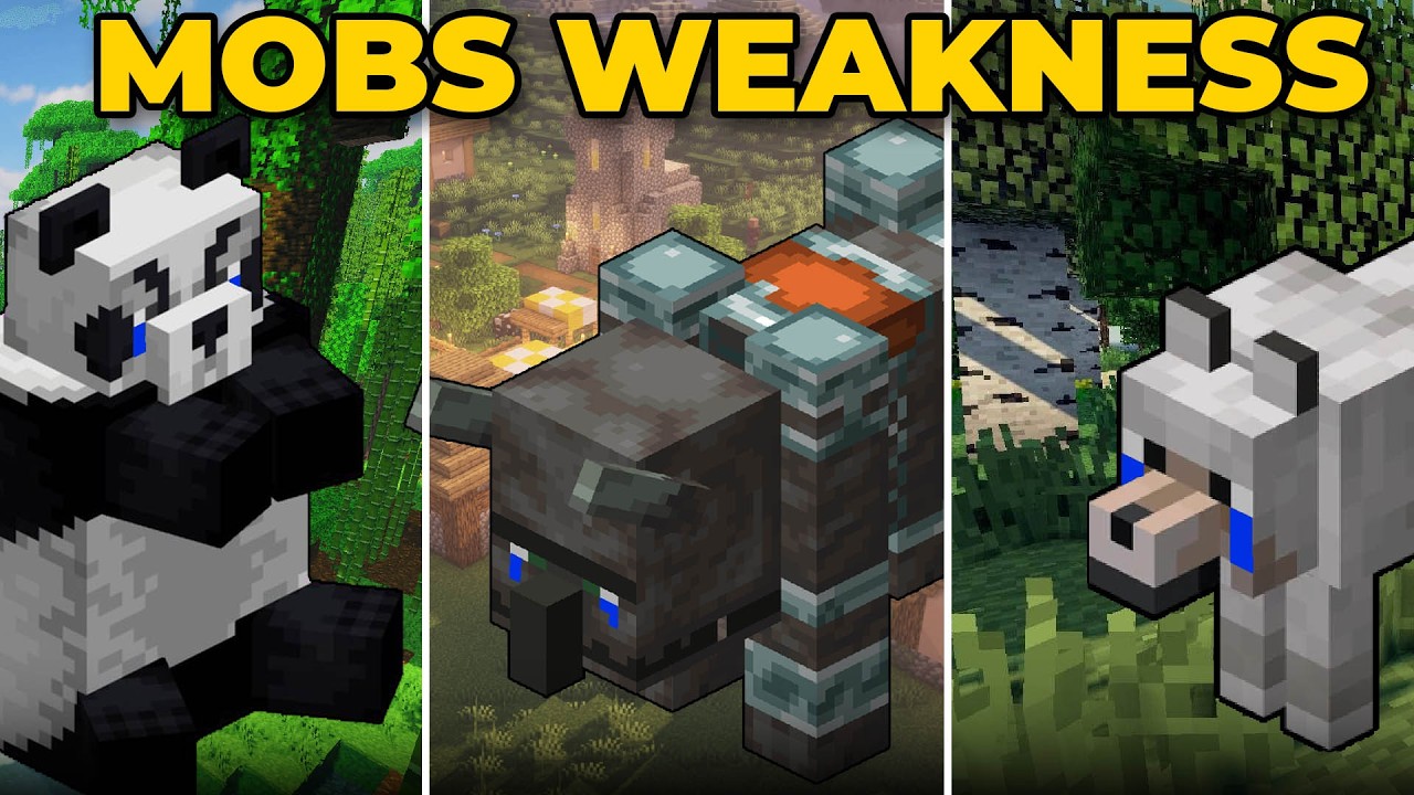 Minecraft MOBS WEAKNESS | What are mobs afraid of in minecraft - YouTube
