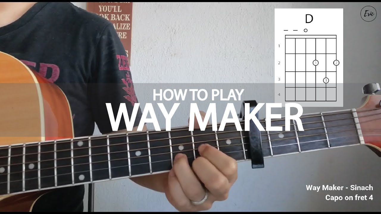 WAY MAKER (SINACH / LEELAND) - HOW TO PLAY ON ACOUSTIC GUITAR WITH ...