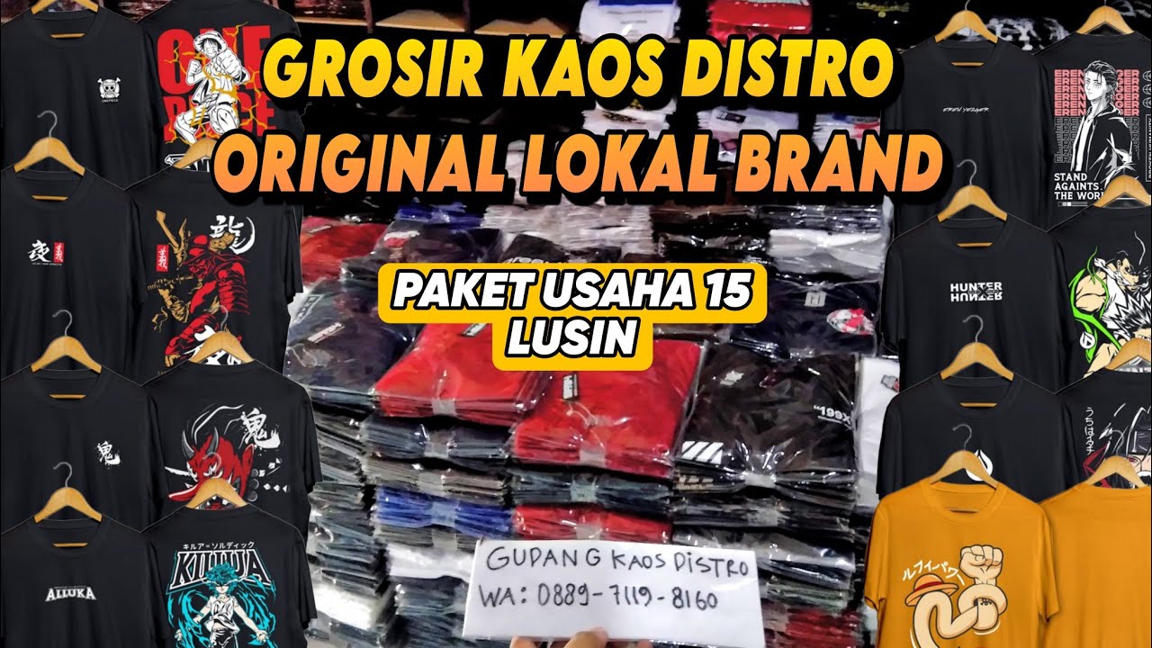 Paket usaha kaos distro - grosir kaos murah lokal brand - YouTube