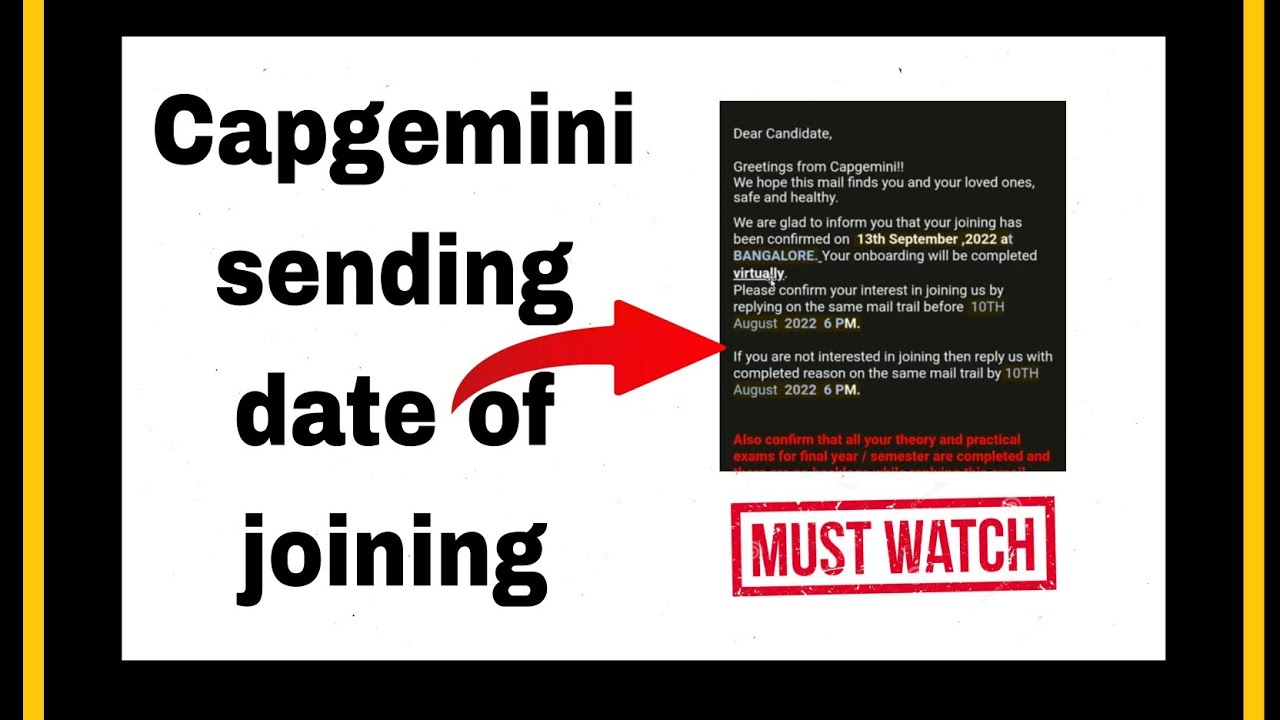 Capgemini sending joining dates l capgemini doj l capgemini updates l ...
