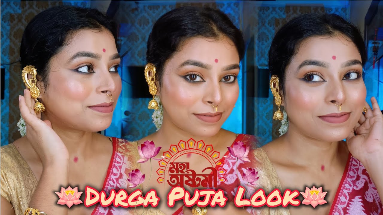 ⚜️Astomi Special Look | Durga Pujo 2025 Makeup & Styling | Red Saree ...