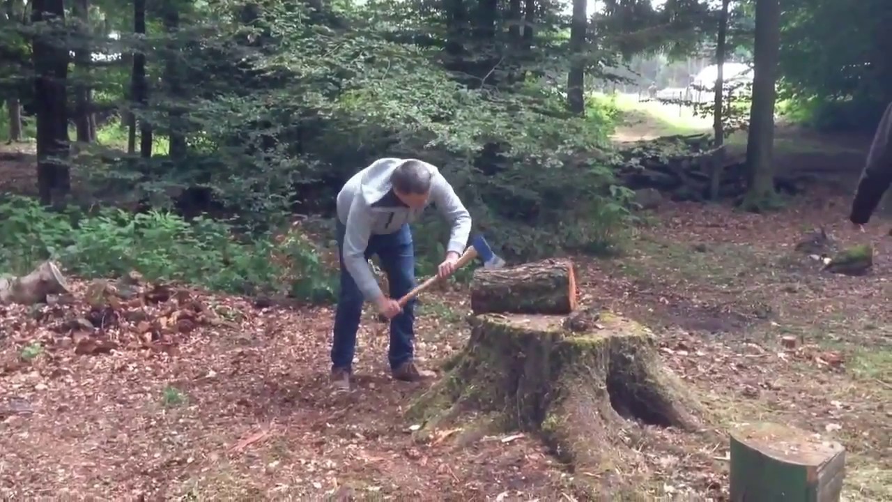 Polish geezers chopping wood - YouTube