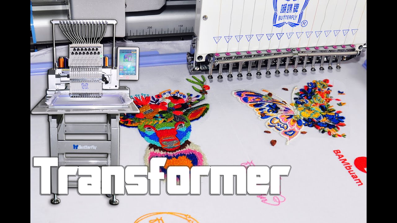 Flat embroidery: Butterfly "Transformer" single head embroidery machine ...