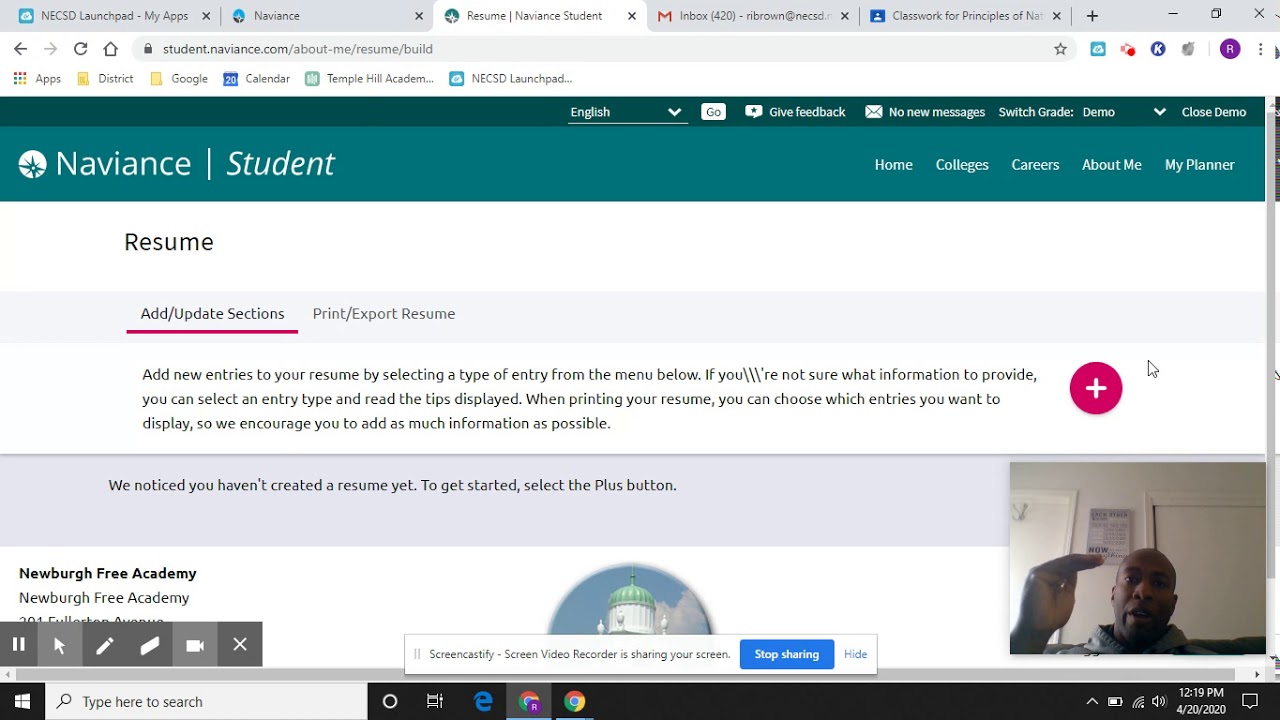 How to use Naviance to build your resume. - YouTube