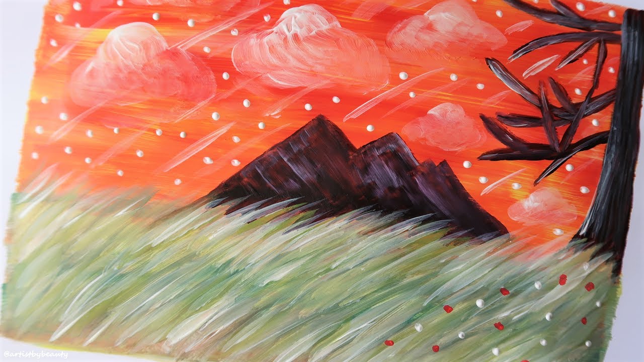 Blissful Sunset Paradise - Pastel Fauvism Painting - Acrylic - YouTube