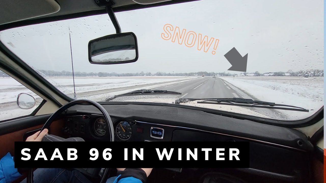 Cold start a Barnfind Saab 96 in Winter. Lets drive the old timer in the snow! - YouTube