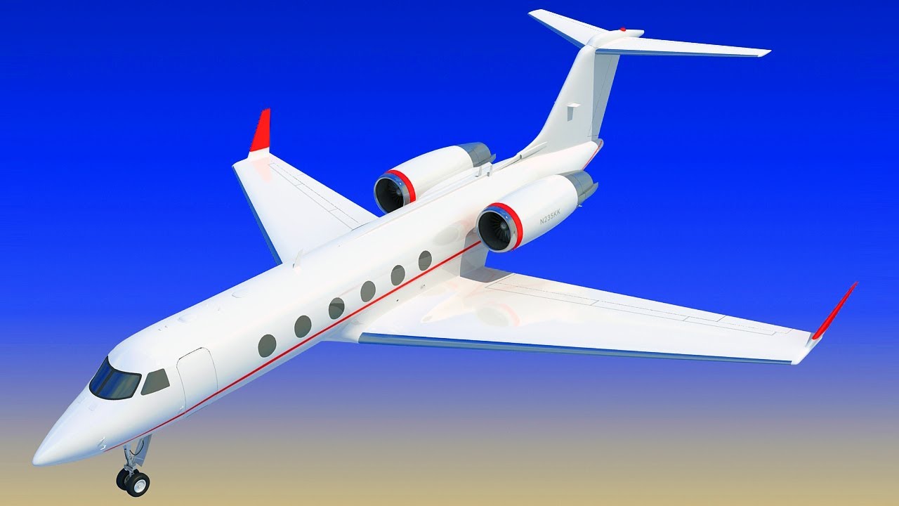Gulfstream Private Jet Aircraft 3D Model - YouTube