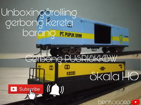 Unboxing & Rolling miniatur kereta gerbong Pusri & KKBW skala HO
