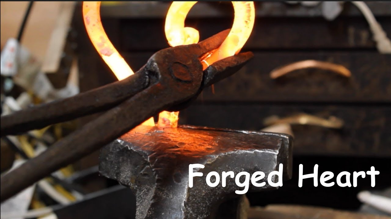 Blacksmith- forging a heart in a gas forge #blacksmith - YouTube