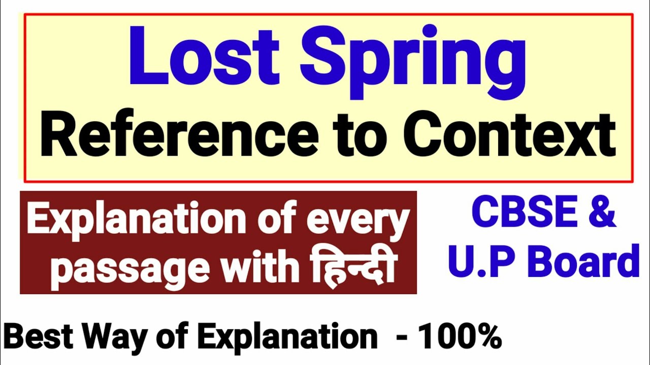 lost spring reference to context | lost spring reference to context ...