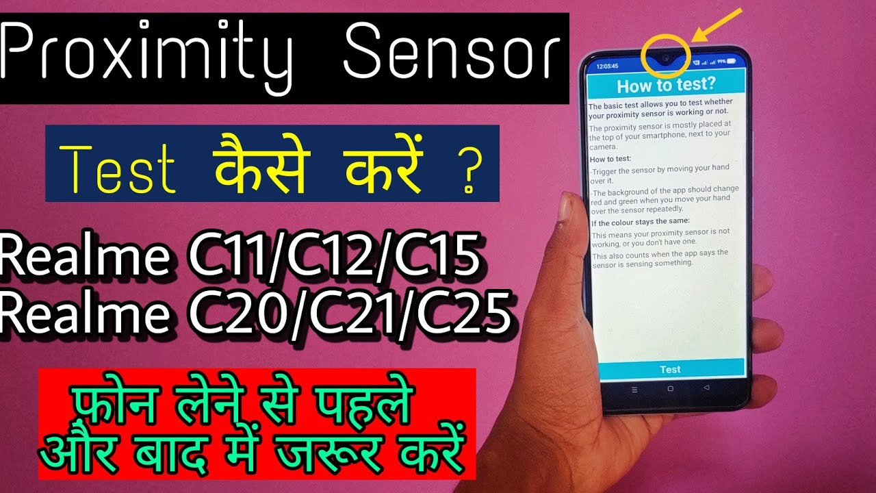 Realme C11/C12/C15/C20/C21/C25 Proximity Sensor Test kaise kare ...