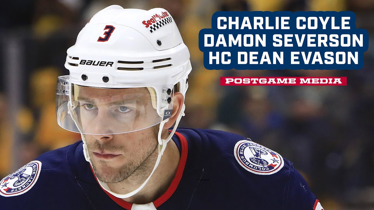 Blue Jackets @ Canucks - Charlie Coyle, Damon Severson and Head Coach ...