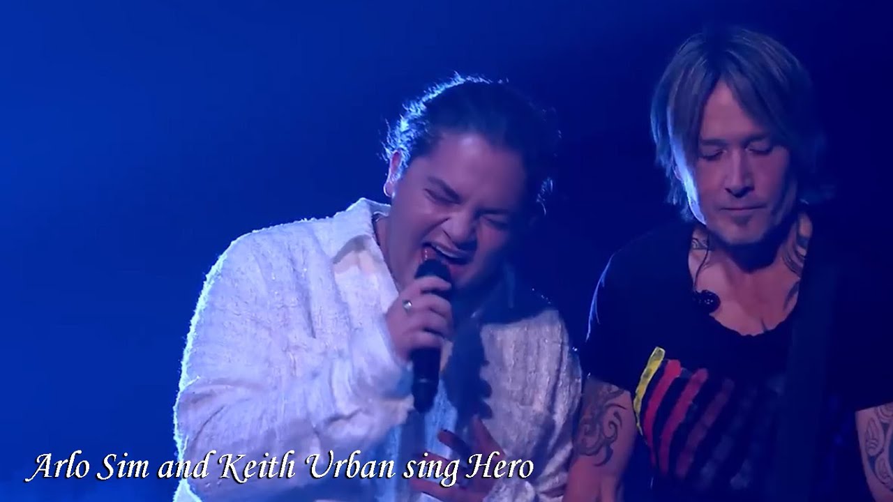 Keith Urban and Arlo Sim Sing Hero - YouTube