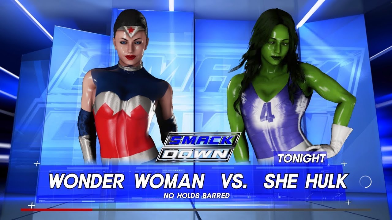 WWE 2K18 Wonder Woman (Animated) vs. She-Hulk - Requested Match - YouTube