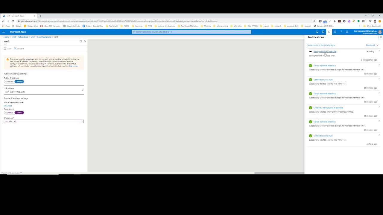 Configuring Private IP Address on Azure Resource - YouTube