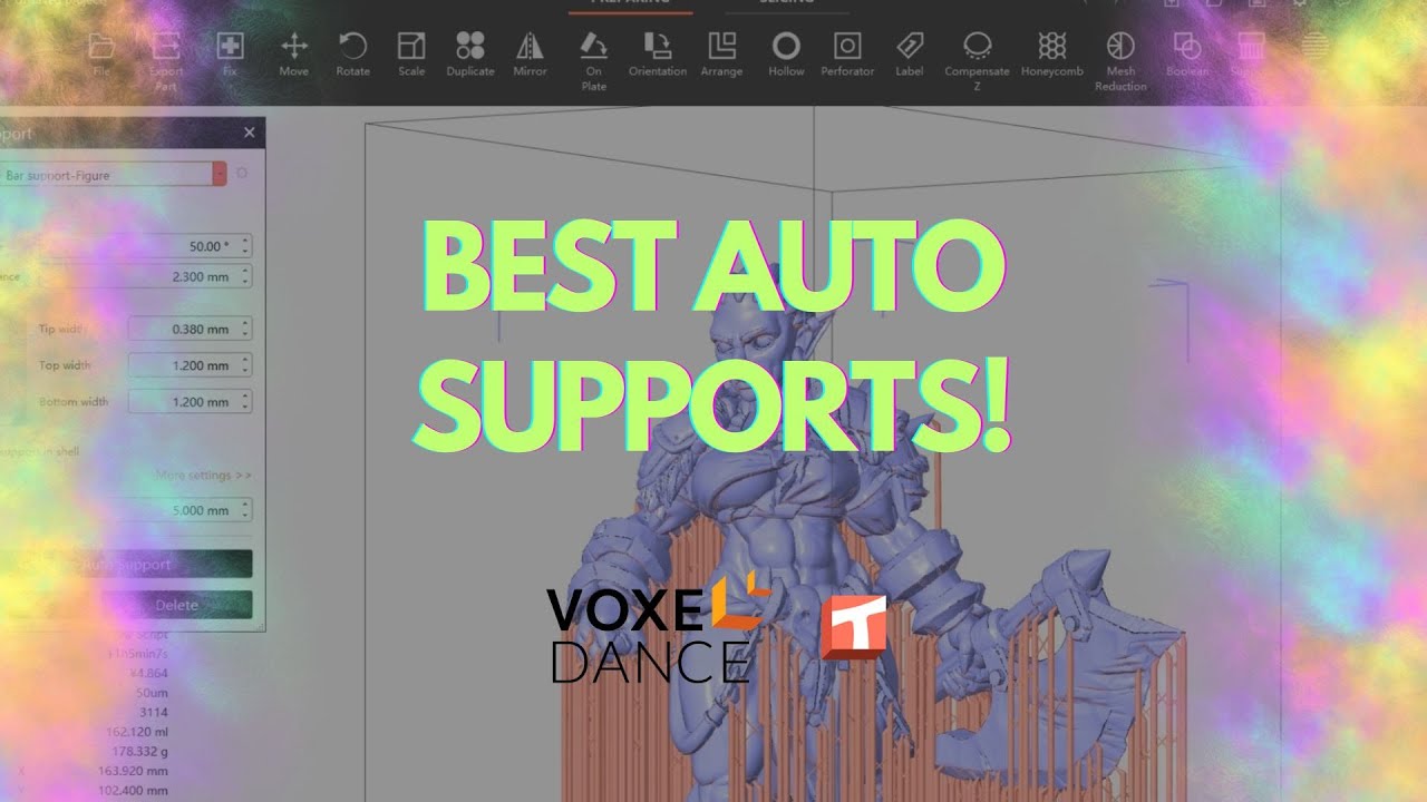 Tango from Voxeldance Episode 3 Setting up auto supports for larger ...