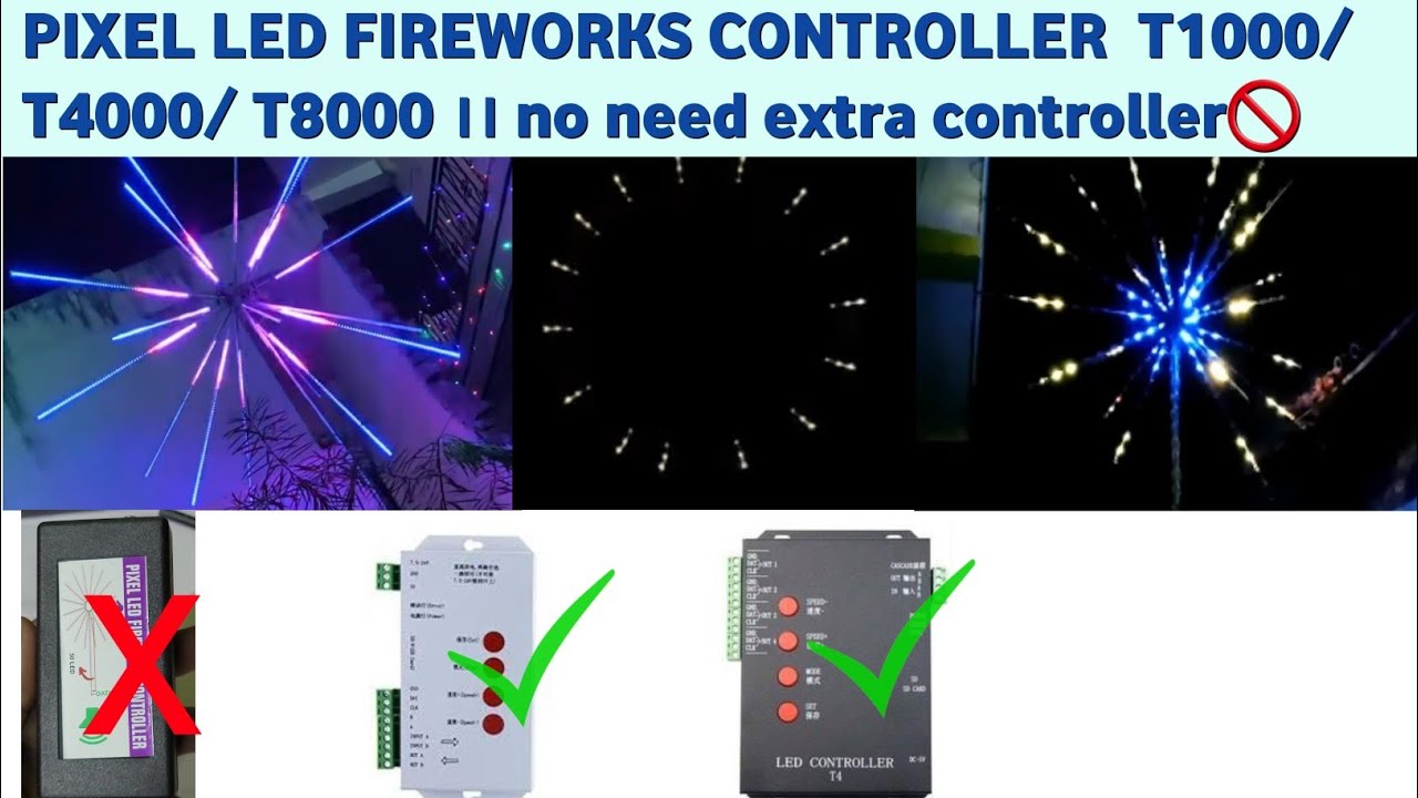 PIXEL LED FIREWORKS CONTROLLER T1000/ T4000/ T8000 ।। no need extra controller #pixel_led #pixel ...